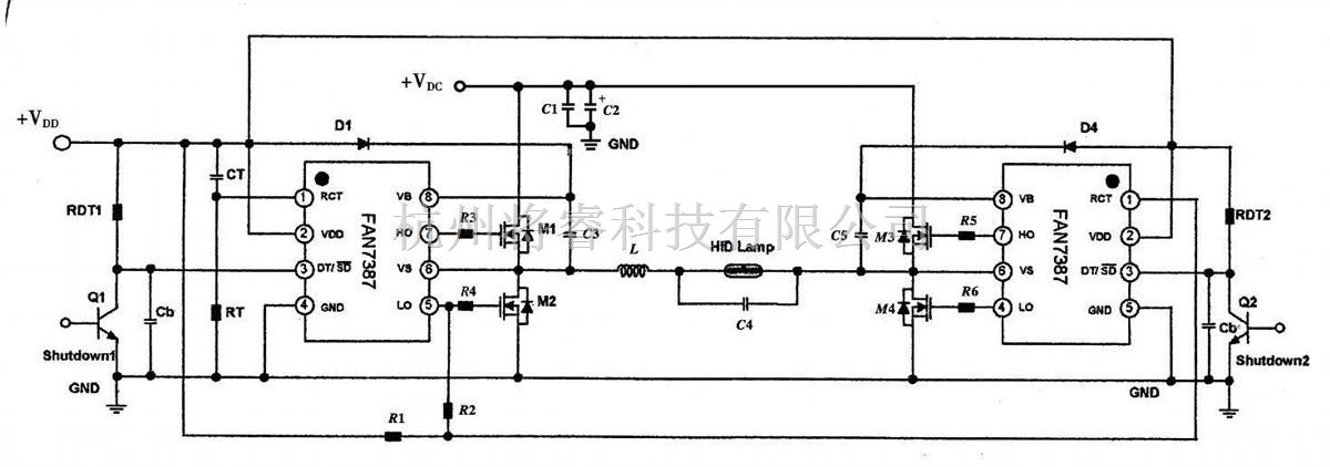 元器件应用中的基于控制器FAN7387的荧光灯与HID灯镇流器 - 将睿