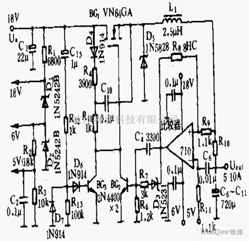 电源电路中的5V、10V、10A的VMOS开关电源电路 - 将睿