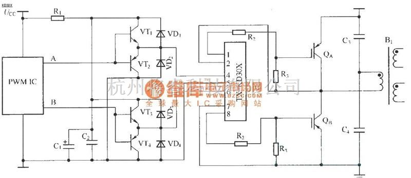 电源电路中的TX-KD301应用接线图原理 - 将睿