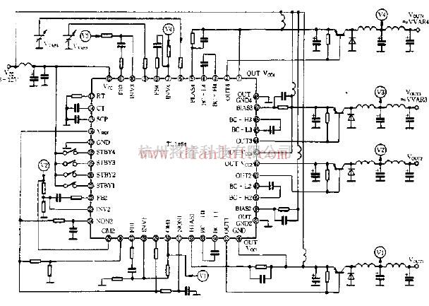 电源电路中的基于TL1464芯片设计四路电源电路 - 将睿