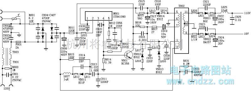 开关稳压电源中的STR41090电源 - 将睿