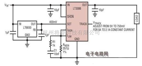 稳压电源中的LT3086的可调型压控电流源电路 - 将睿