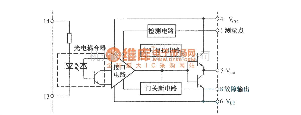 IGBT应用电路中的M57962L的内部结构方框图 - 将睿