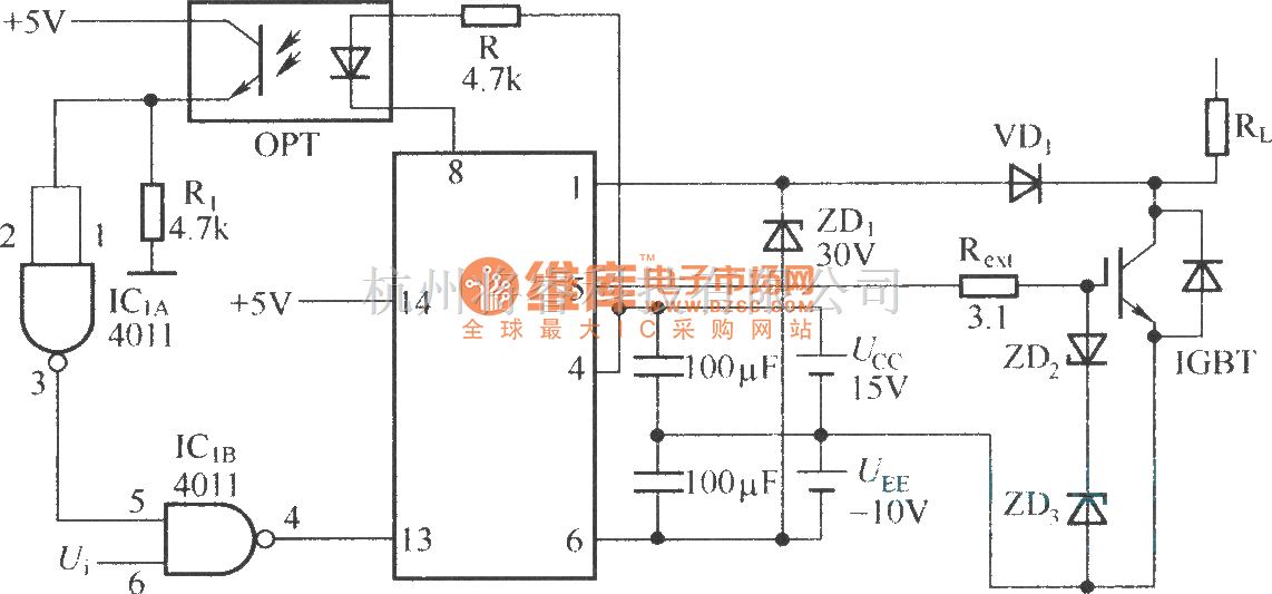IGBT应用电路中的M57962L的典型应用实例 - 将睿