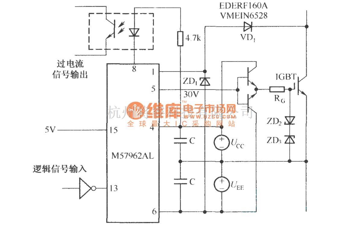 IGBT应用电路中的M57962AL的应用电路图 - 将睿