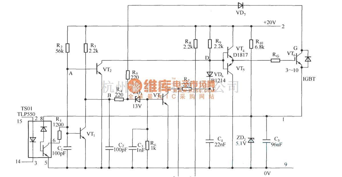 IGBT应用电路中的EXB841的原理图 - 将睿