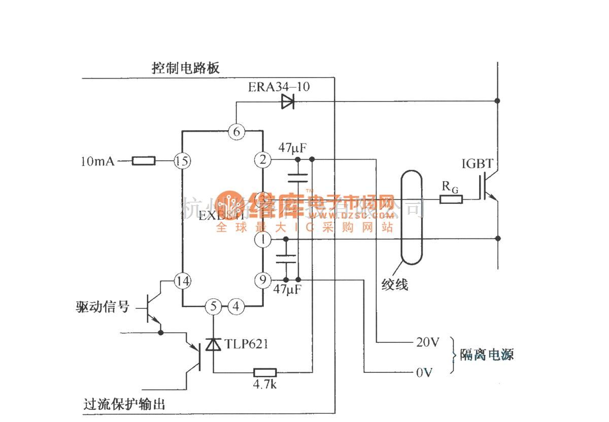 IGBT应用电路中的EXB841的应用电路 - 将睿