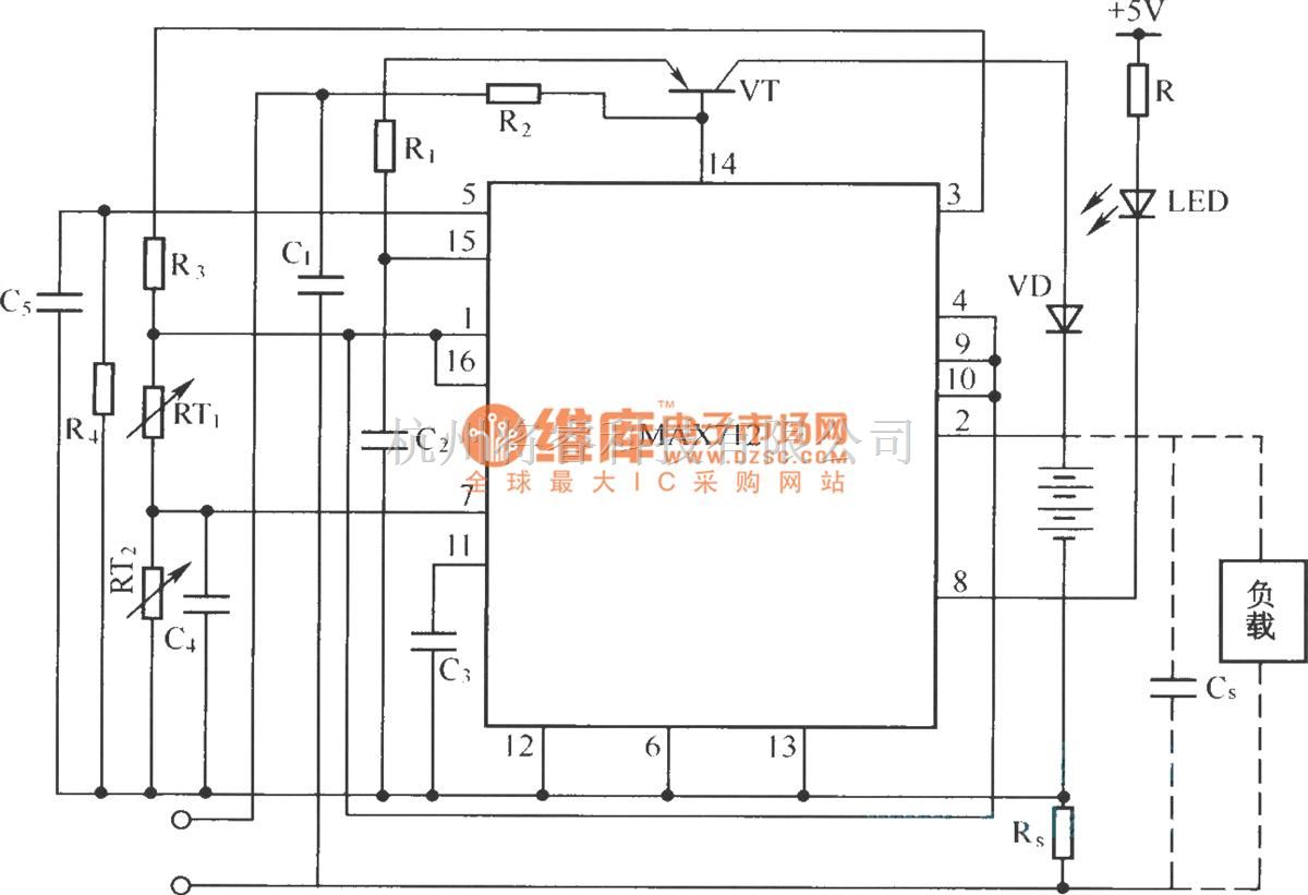 电源电路中的由MAX712构成的镍镉/镍氢电池快速充电器 - 将睿