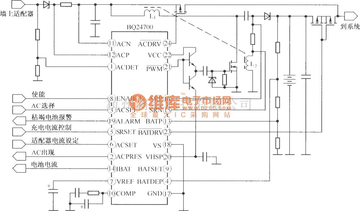 电源电路中的由BQ24007组成的单端初级电感变换器的拓扑结构 - 将睿