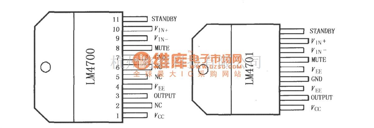 集成音频放大中的LM4700／4701具有静音／待机模式的音频功率放大器 - 将睿