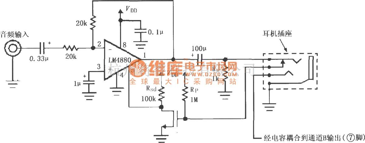 集成音频放大中的LM4880自动关断电路一 - 将睿