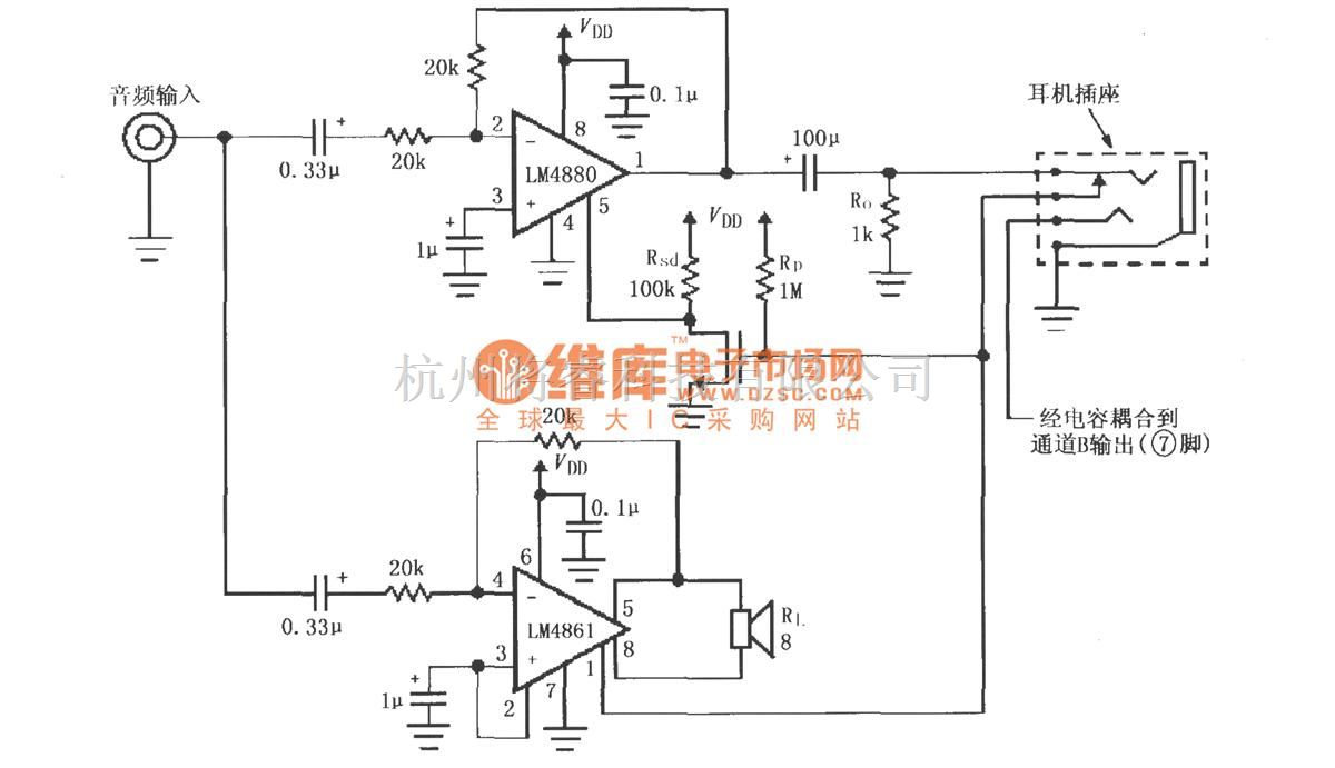 集成音频放大中的LM4880自动关断电路二 - 将睿