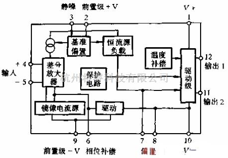 语音电路中的uPC1225H的内部原理电路图 - 将睿