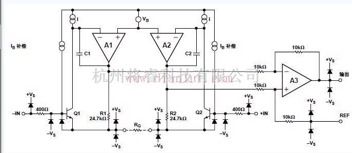 线性放大电路中的AD8221的精密仪表放大器电路 - 将睿