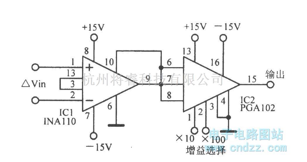 增益可调放大中的数控高速增益可编程放大电路 - 将睿