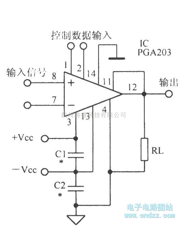 增益可调放大中的数控增益编程仪器放大器PGA202／203原理及应用 - 将睿