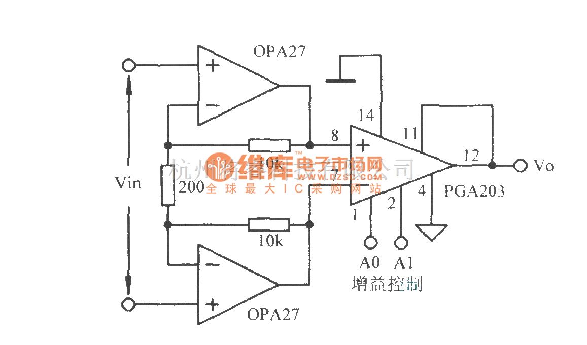 增益可调放大中的增益可编程低噪声放大电路 - 将睿
