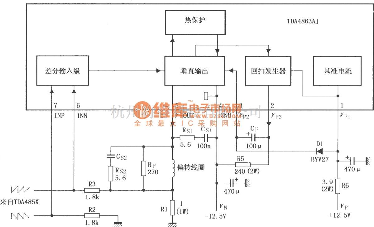 视频放大中的TDA4863AJ基本应用电路(二) - 将睿