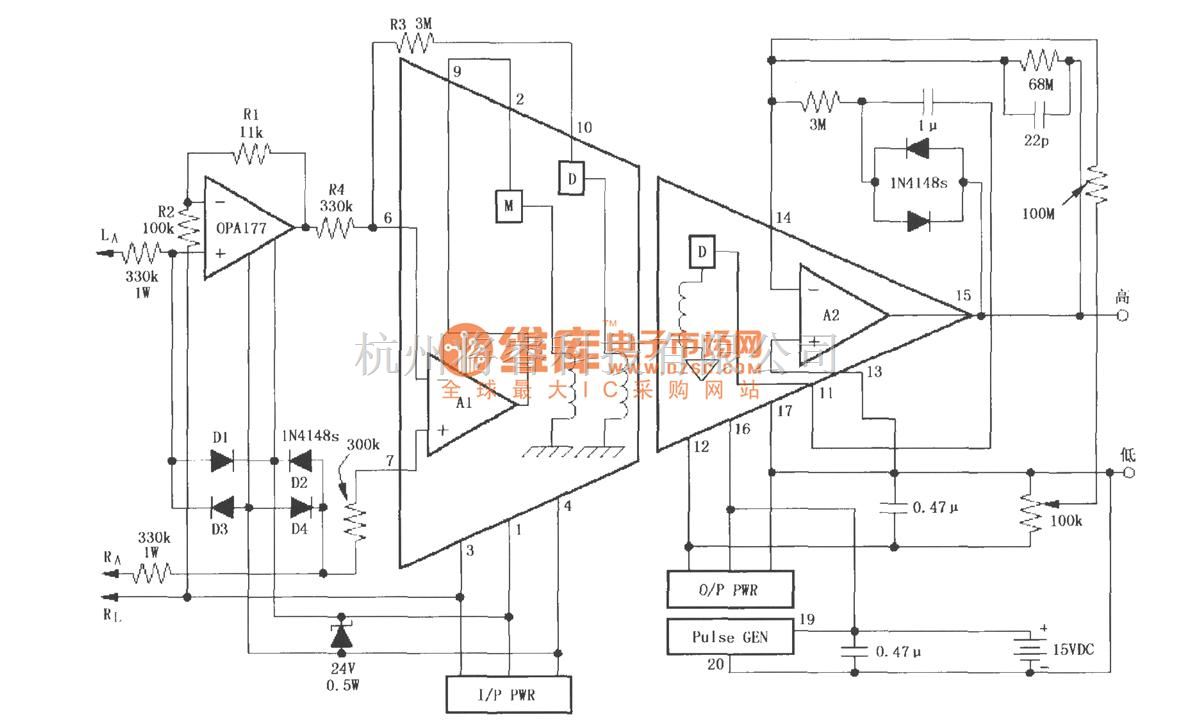 耦合隔离放大中的由3656构成的EGC放大器 - 将睿