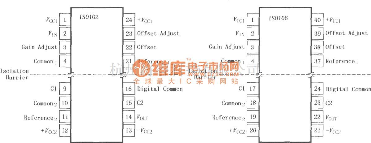 耦合隔离放大中的信号隔离缓冲放大器ISO102／106 - 将睿