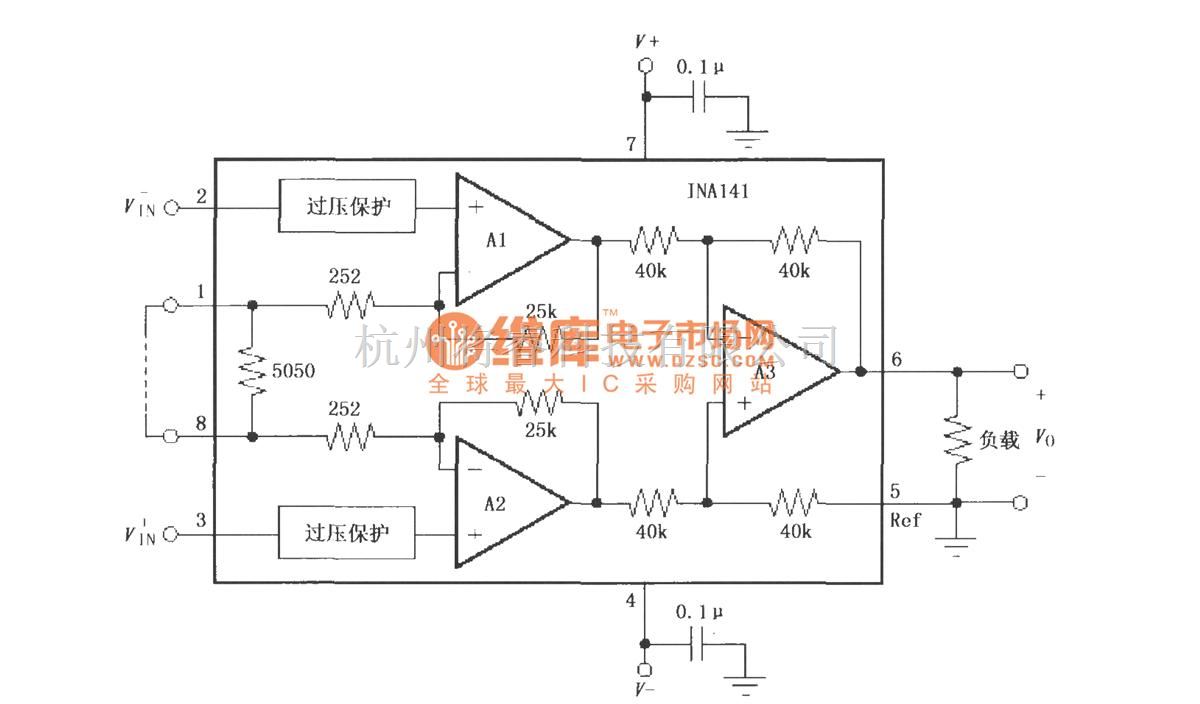 仪表放大器中的INA141低功率精密仪表放大器 - 将睿