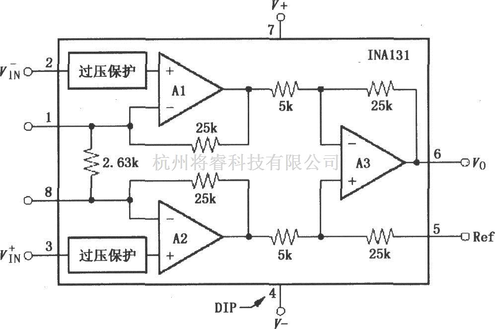 仪表放大器中的INA131精密仪表放大器 - 将睿