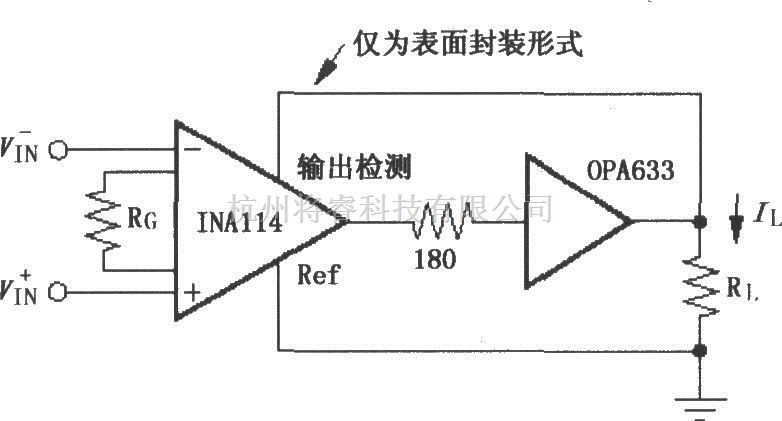 仪表放大器中的INA114重负载输出缓冲电路 - 将睿