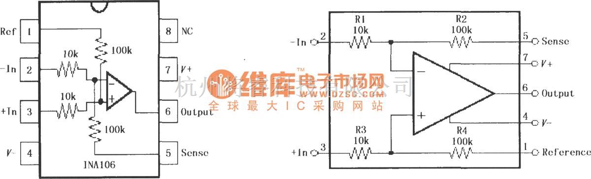 仪表放大器中的INA106精密增益差分放大器 - 将睿
