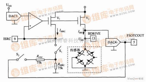 传感器电路中的MAX1458的电桥激励电路 - 将睿