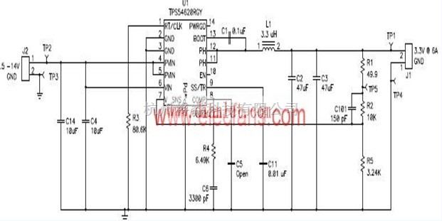 基础电路中的降压转换器TPS54620应用电路图及原理分析 - 将睿