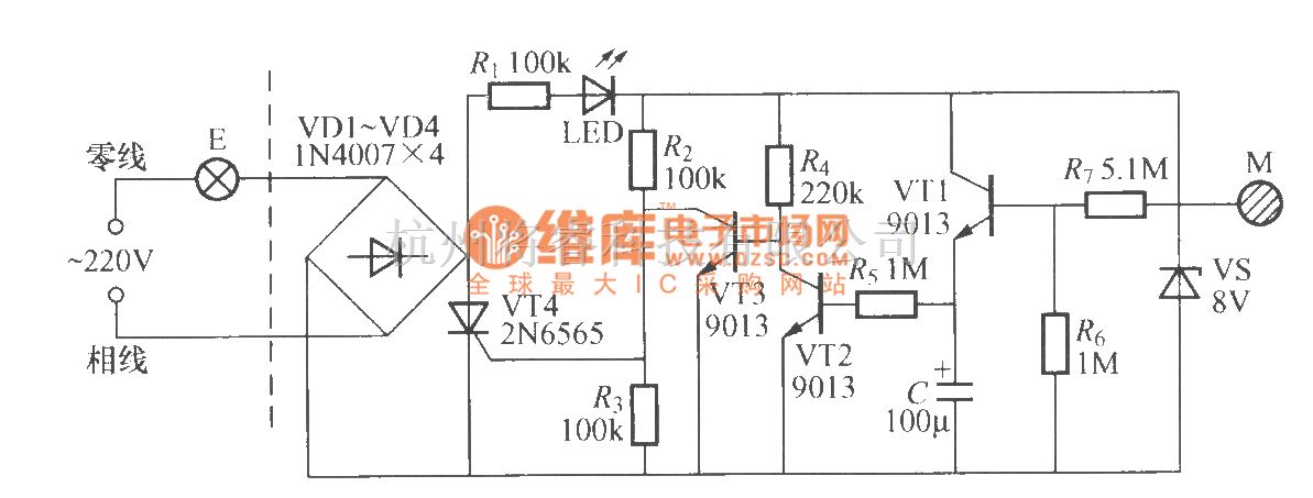 灯光控制中的触摸式延迟灯开关电路(6) - 将睿