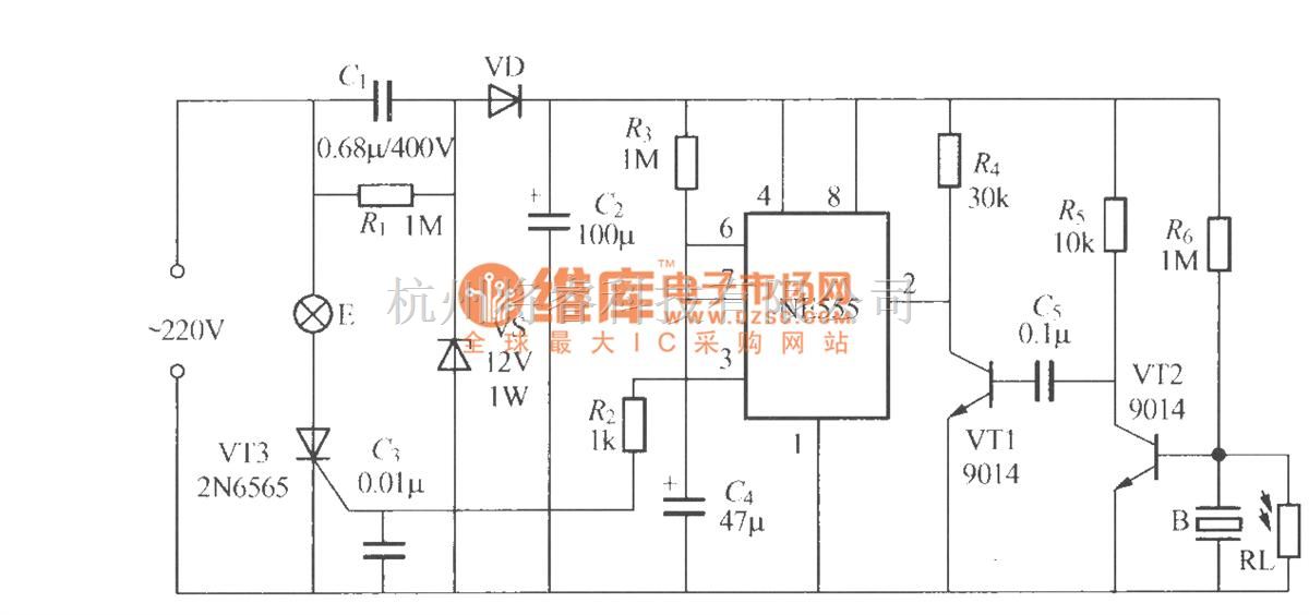 灯光控制中的非二线制声光控楼梯延迟开关电路(3) - 将睿