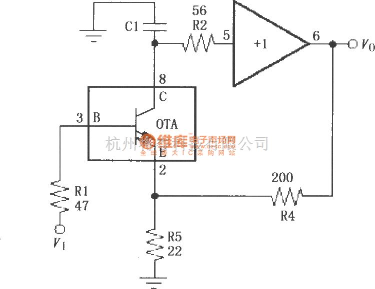 对数/跨导放大电路中的宽带跨导型运算放大和缓冲器OPA660的电流反馈放大电路 - 将睿