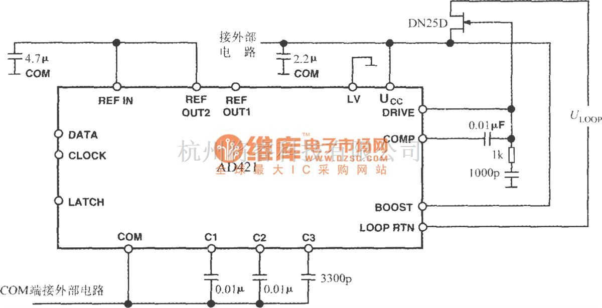 集成电流传感器、变送器中的4～20mA电流环输出式数模转换器AD421的基本接线 - 将睿