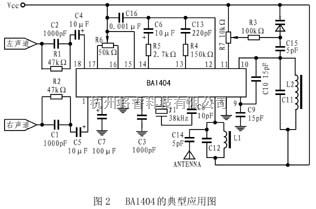无线发射中的BA1404立体声调频发射电路 - 将睿