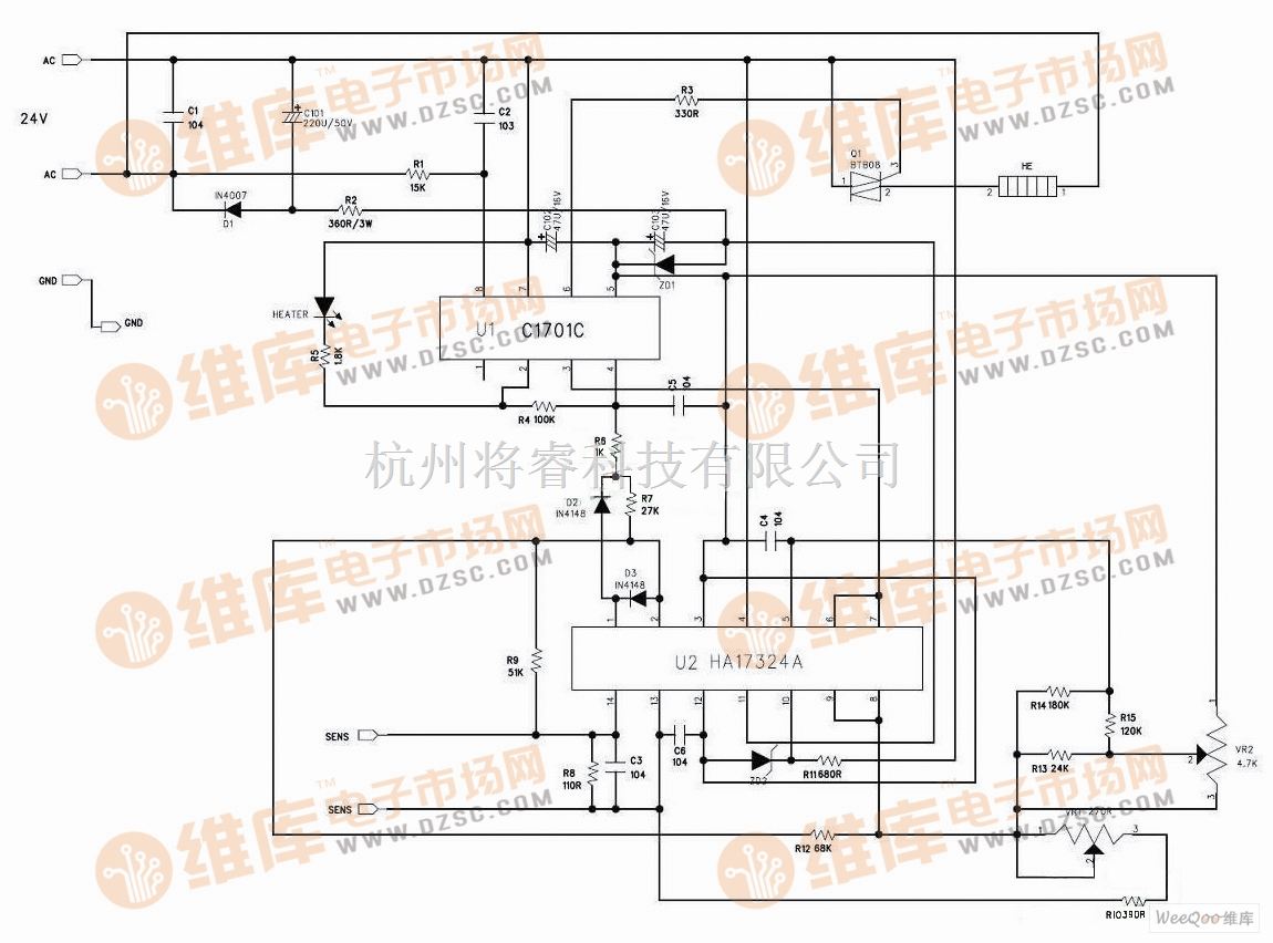 白光936恒温铬铁电路图 - 将睿