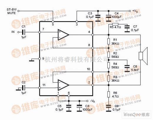BTL输出方式应用制作电路图 - 将睿