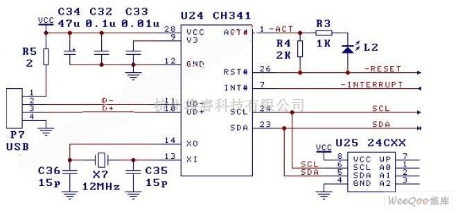 CH341 的两线串口技术图解 - 将睿